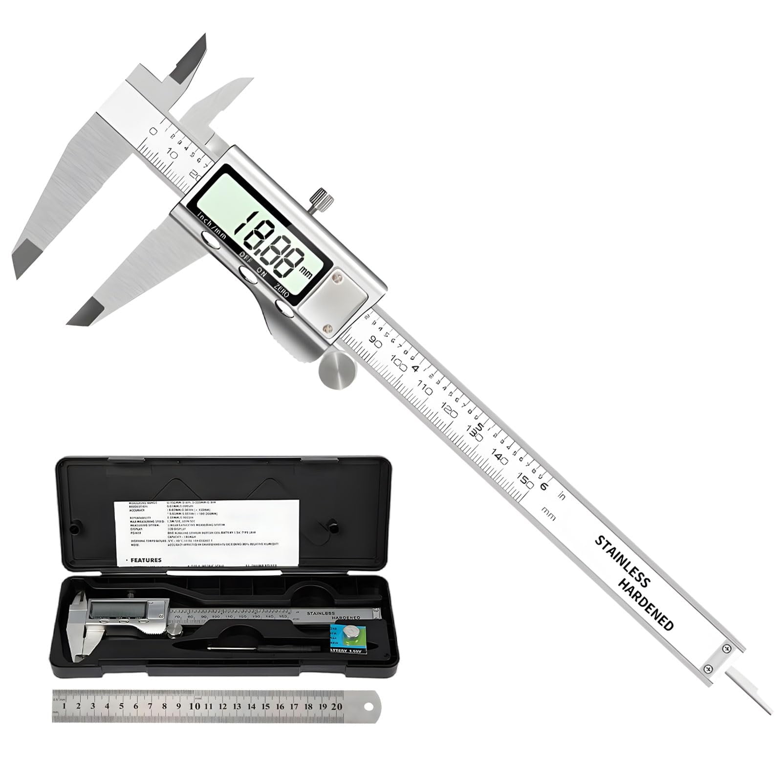 Electronic Digital Vernier Caliper, Multi Measuring Tool Stainless ...