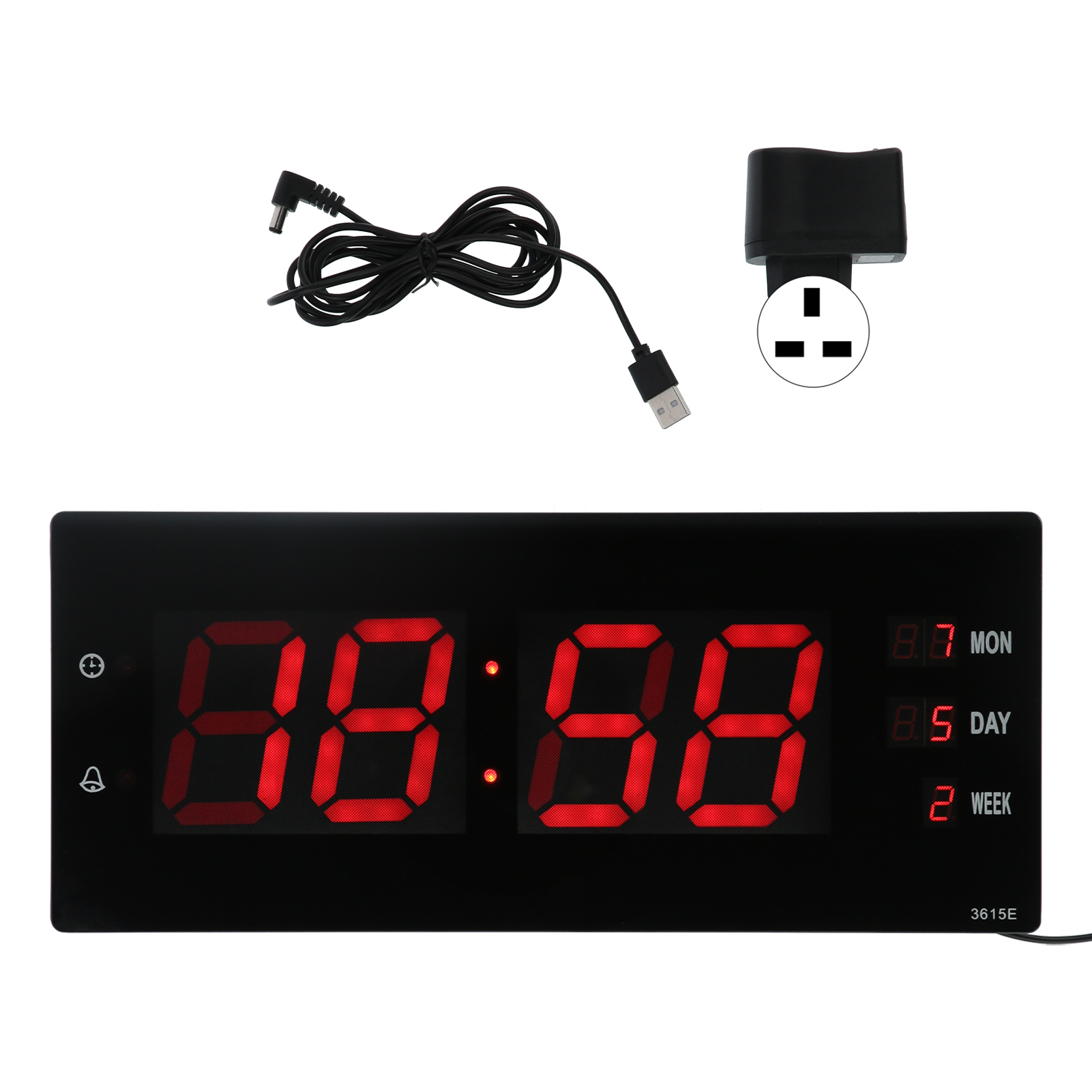 Electronic Digital Wall Clock Night Lights Temperature Calendar Clock ...