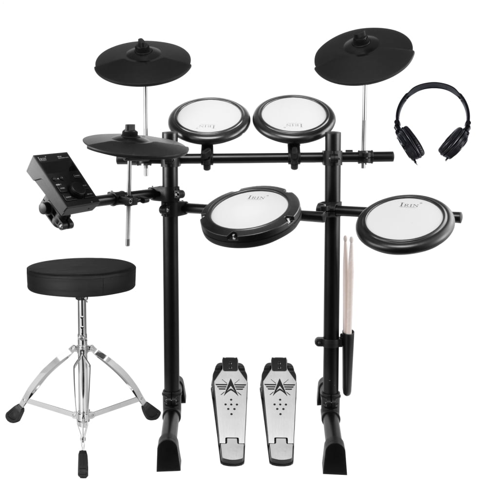 Flroha Electric Drum Set Adult Portable Drum Set 5 Drum Pads 3 Cymbals ...