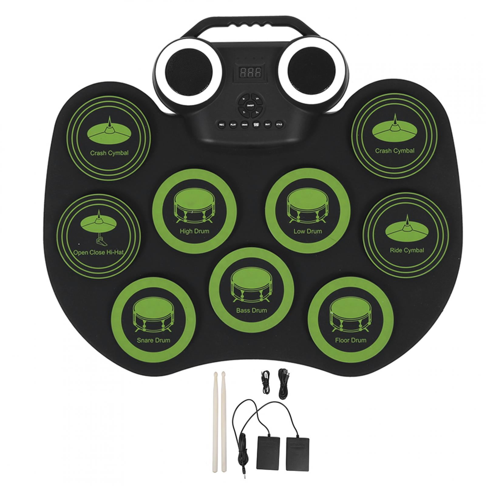 Electronic Drum Kit Portable USB Electric Drum Set with Speaker Musical ...