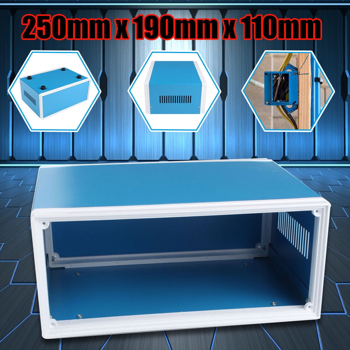 Electronic Enclosures DIY Project Box Metal Junction Case 9.84 x 7.48 x ...