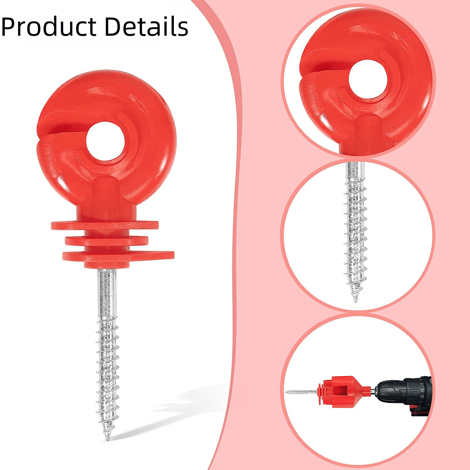 Electronic Fence Insulator Self-tapping Insulator Wooden Pile Animal ...