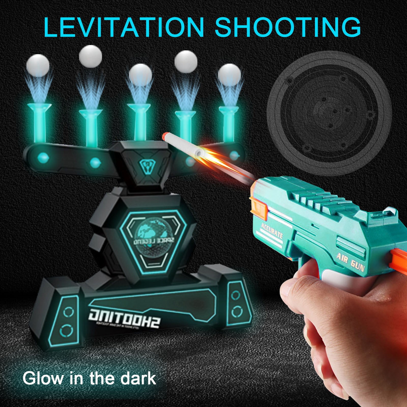 Electronic Floating Targets Shooting Game Toy Kit with Glow-in-the-Dark ...