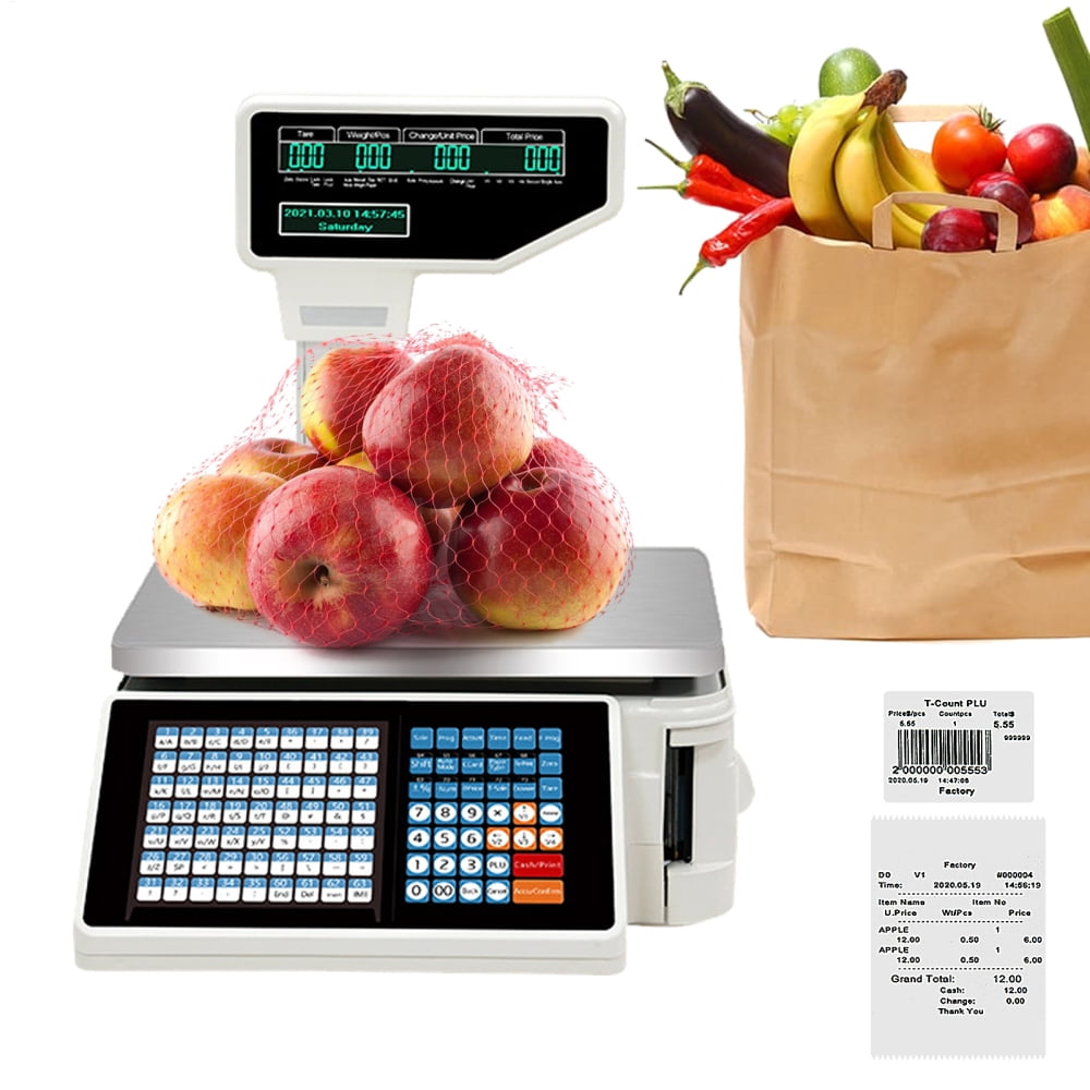 Electronic Food Scale, Label Printing Scale with 2 Modes, 63 Shortcut ...