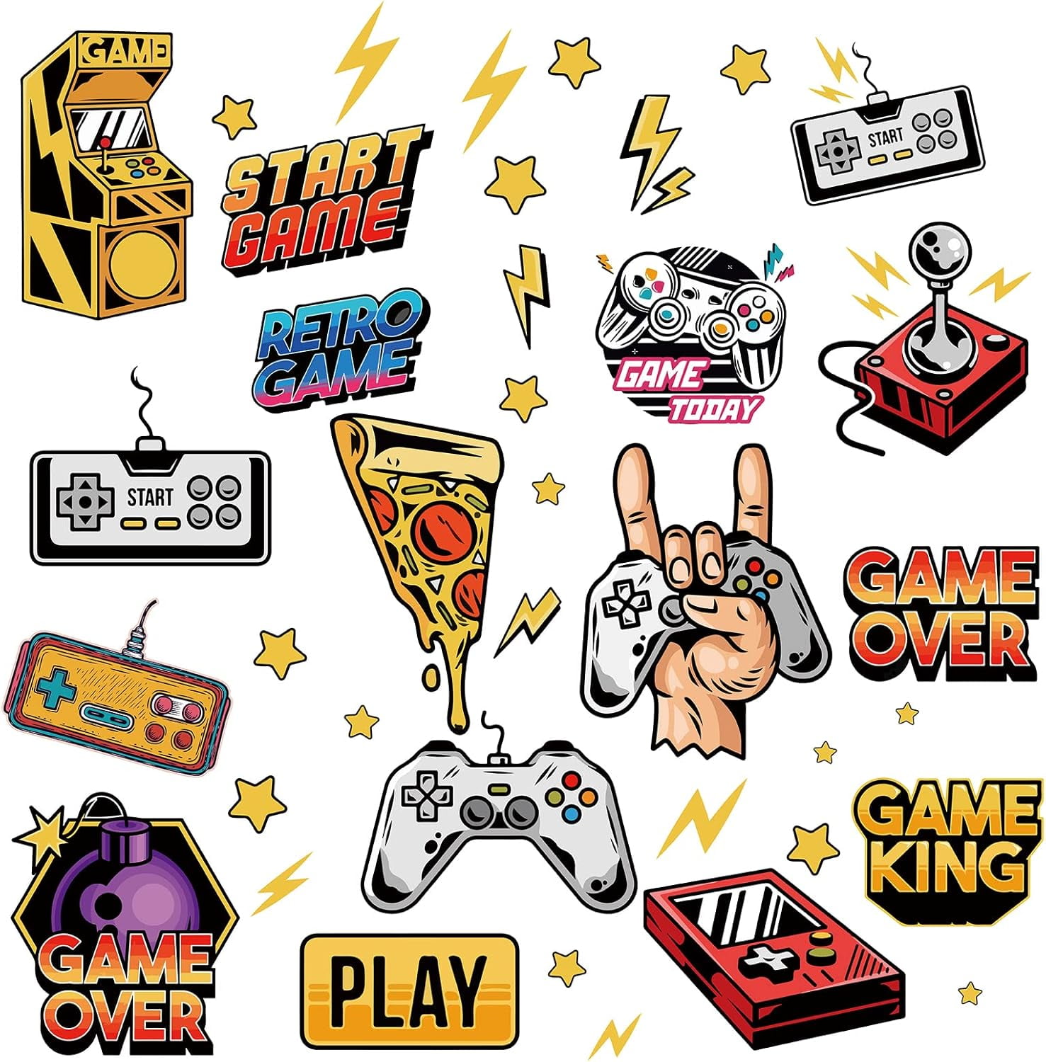 Electronic Game Glow in The Dark Stickers Video Game Wall Decals ...