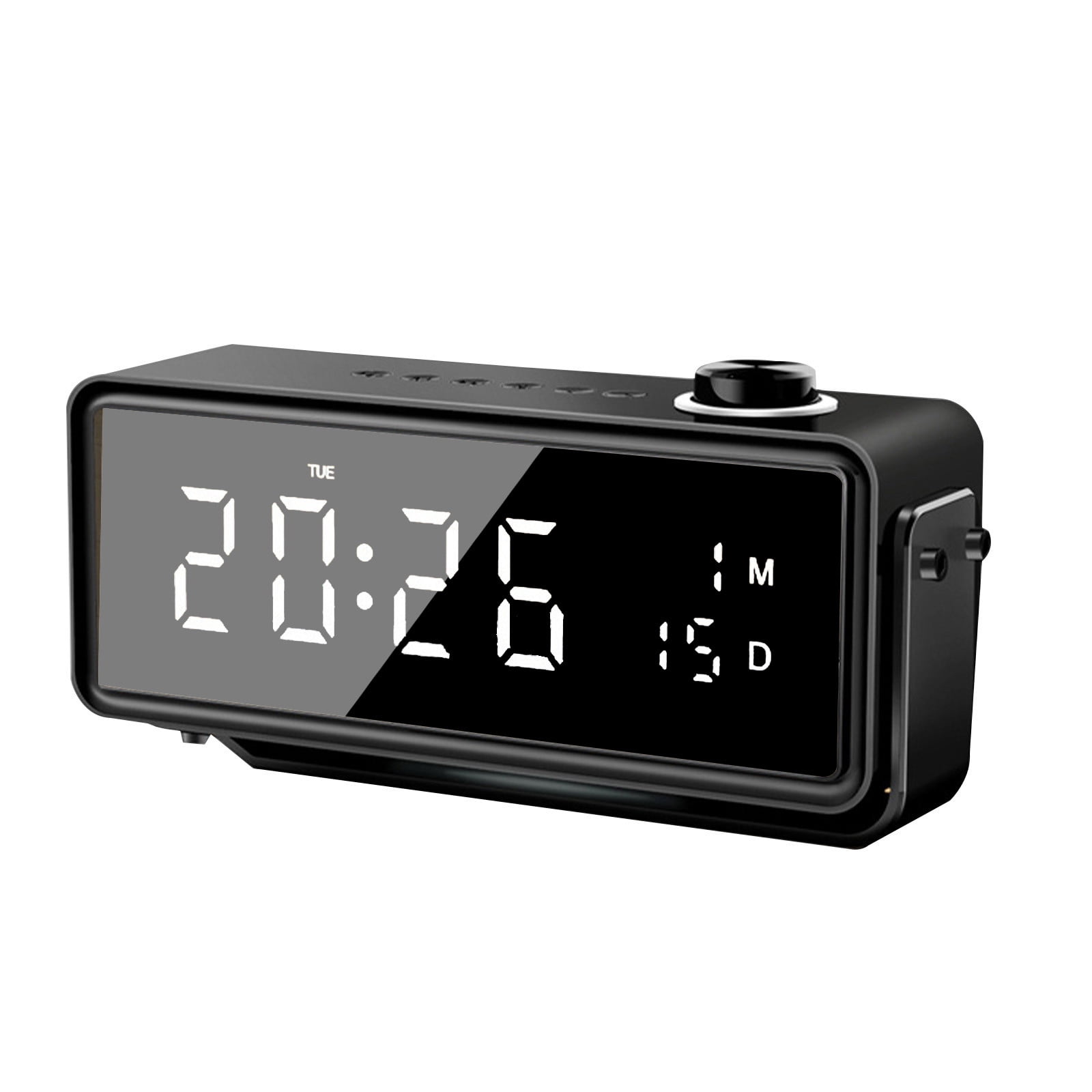 Kyusrd LED Mirror Clock With Screen 5.0 Wireless Bluetooth Audio Alarm ...