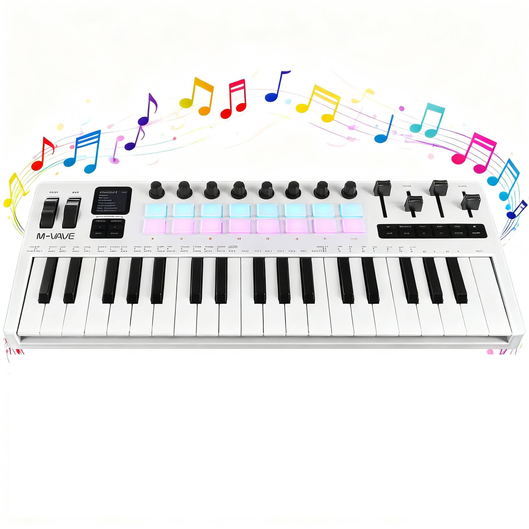 Electronic Keyboards,37 Key USB MIDI Keyboard Controller With 8 Backlit ...