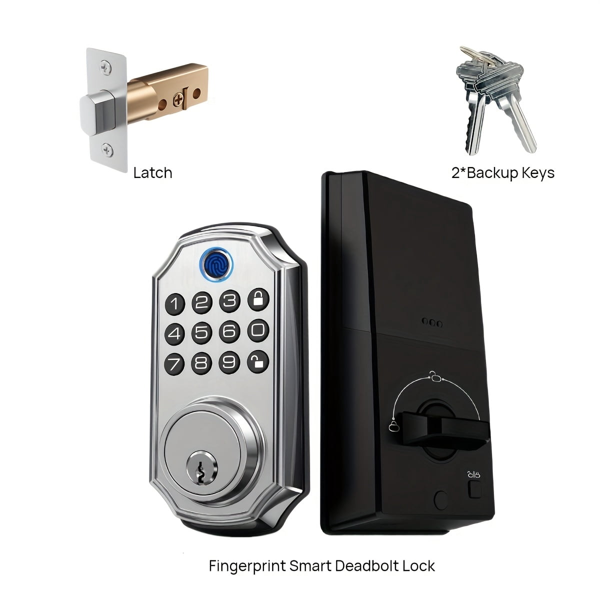 Electronic Keyless Door Lock with Fingerprint, Keypad, PIN Codes, One ...