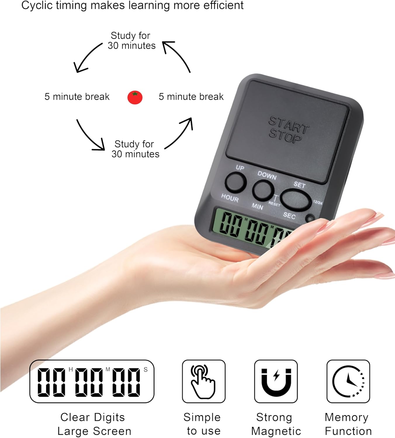 Electronic Kitchen Timers Clock- Cute Timer Digital For Break Time ...