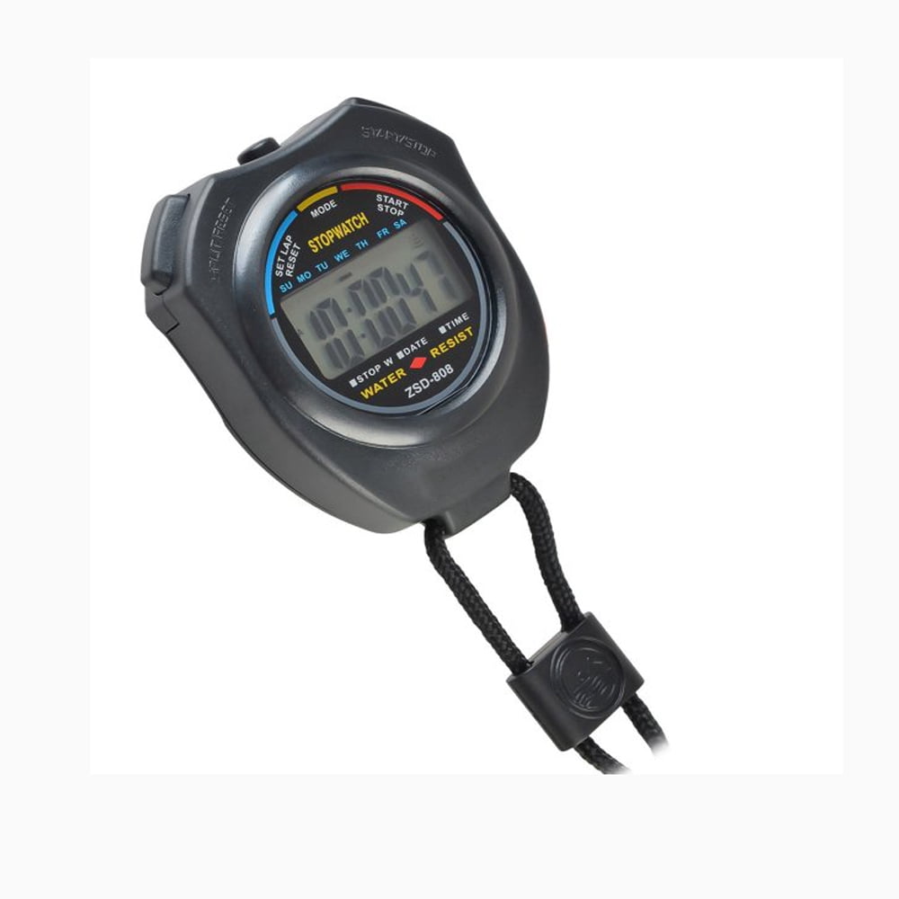 Heldig Digital Stopwatch, LCD Timer Chronograph, Black, with Neck Strap ...