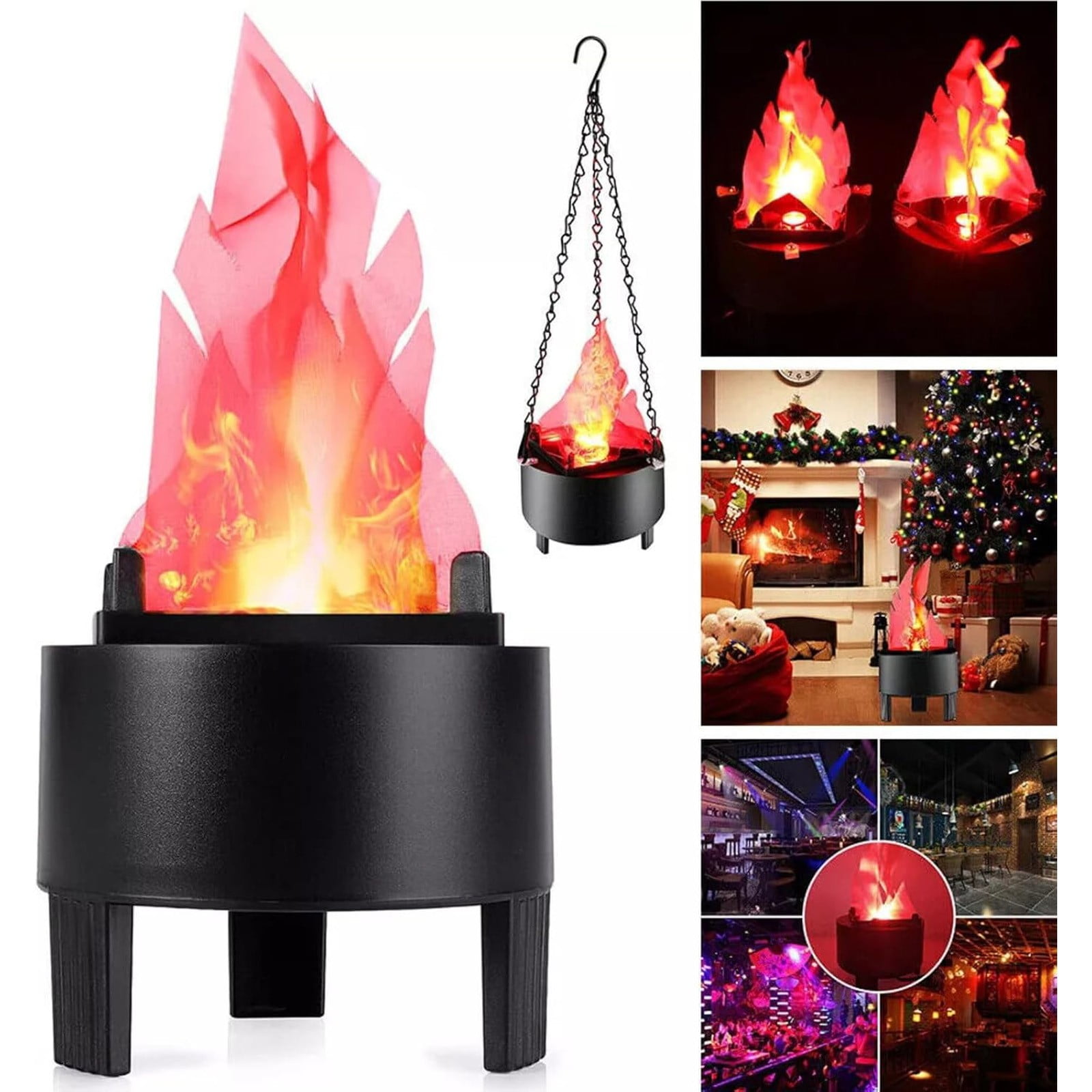 Electronic LED Fire Flame Lamp Flame Effect Lamp Art Ificial Flame 3D ...