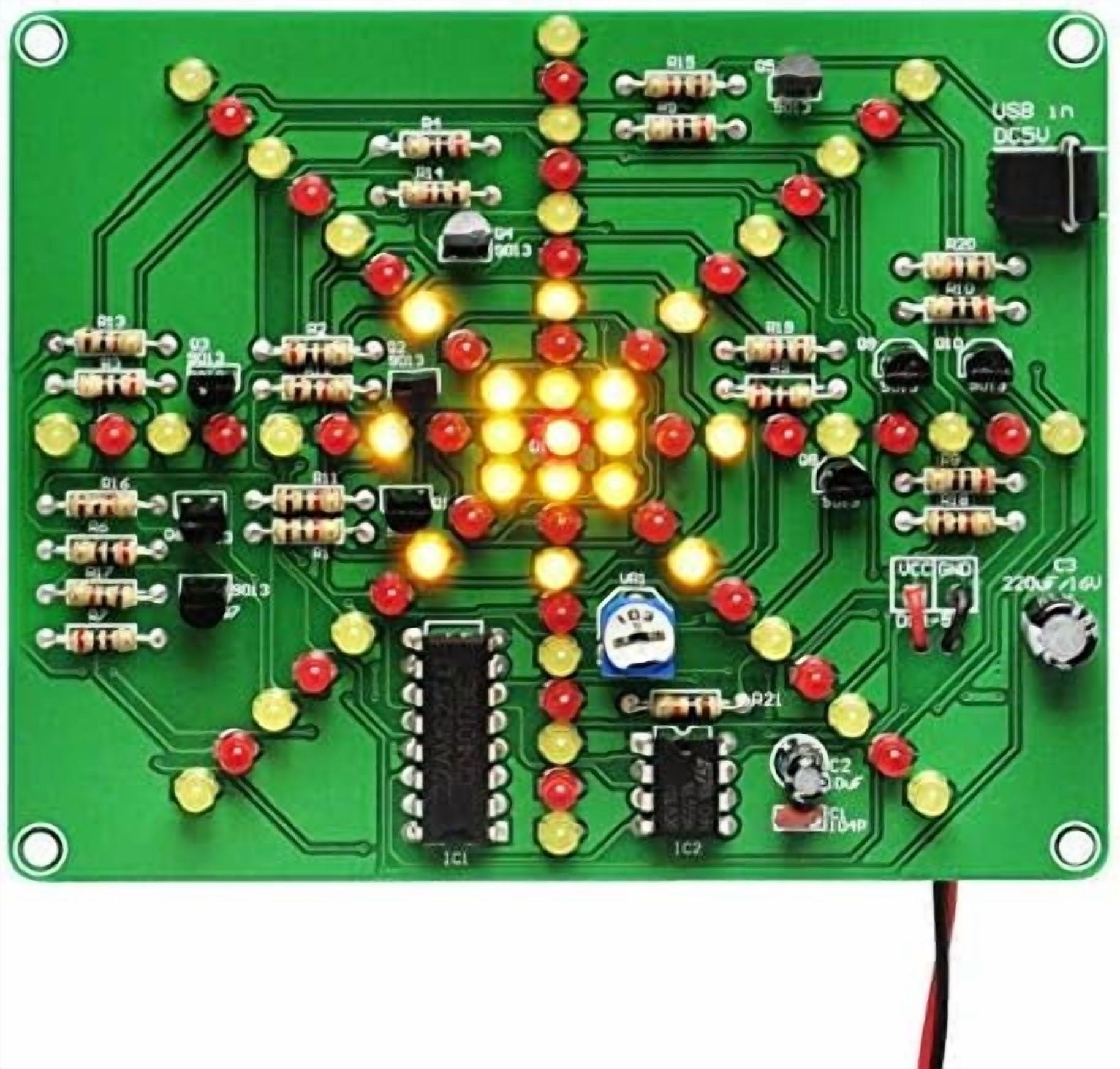 Electronic LED Flashing Lights Soldering Practice Board PCB DIY Kit ...