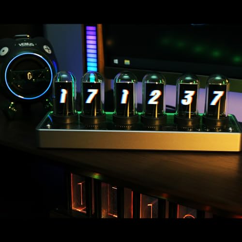 Electronic LED Glow Tube Clock Simulation Nixie Tube Clock 7V Alarm ...