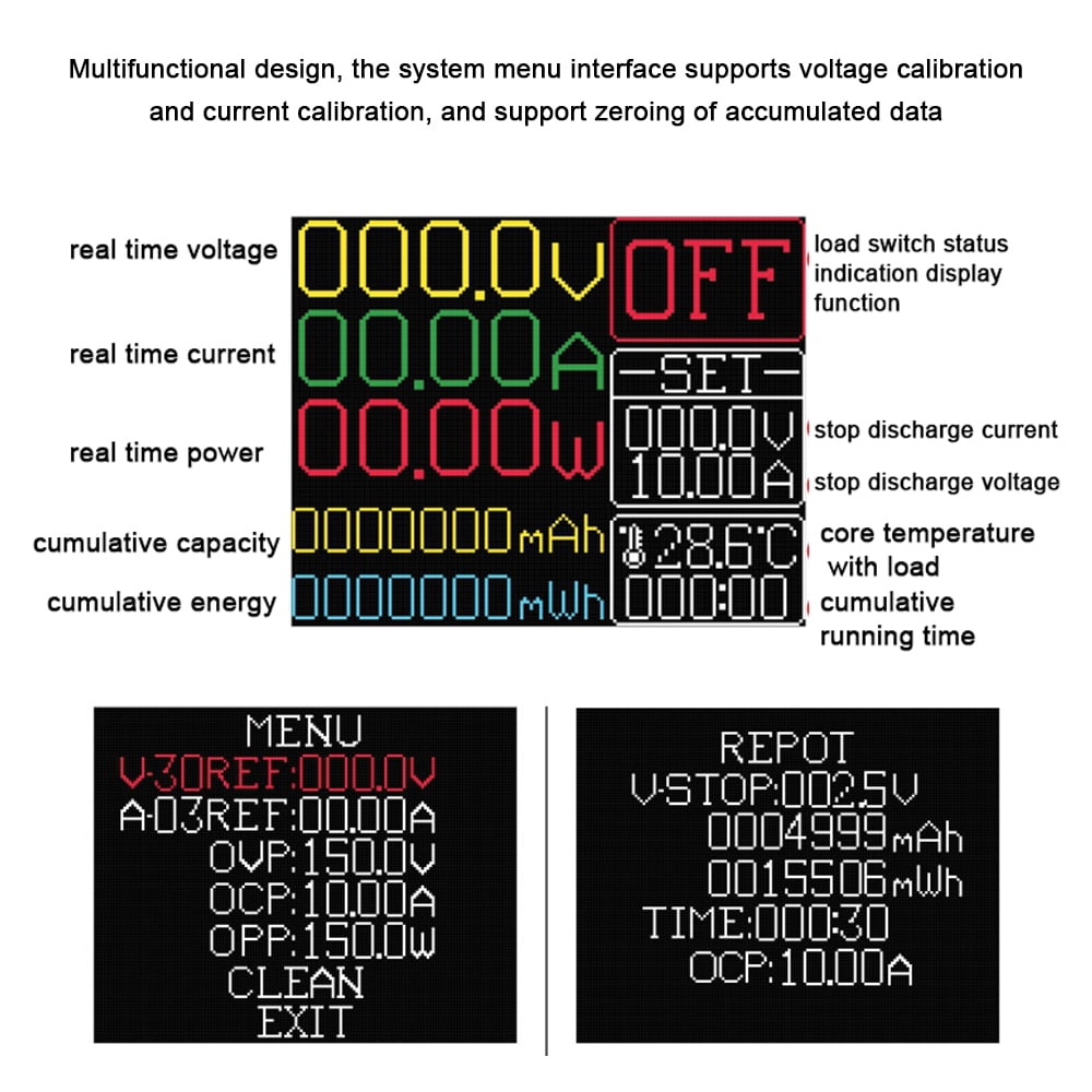 Electronic Load,Display Battery Load 1.77inch Tft Test Meter Tft Color ...