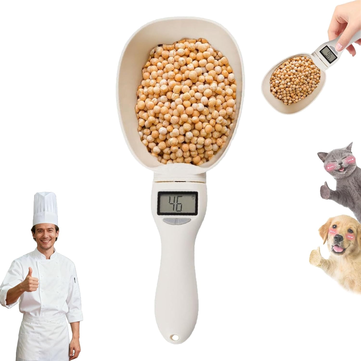 Electronic Measuring Cup - All-in-One Spoon & Digital Scale, Easy-Read ...