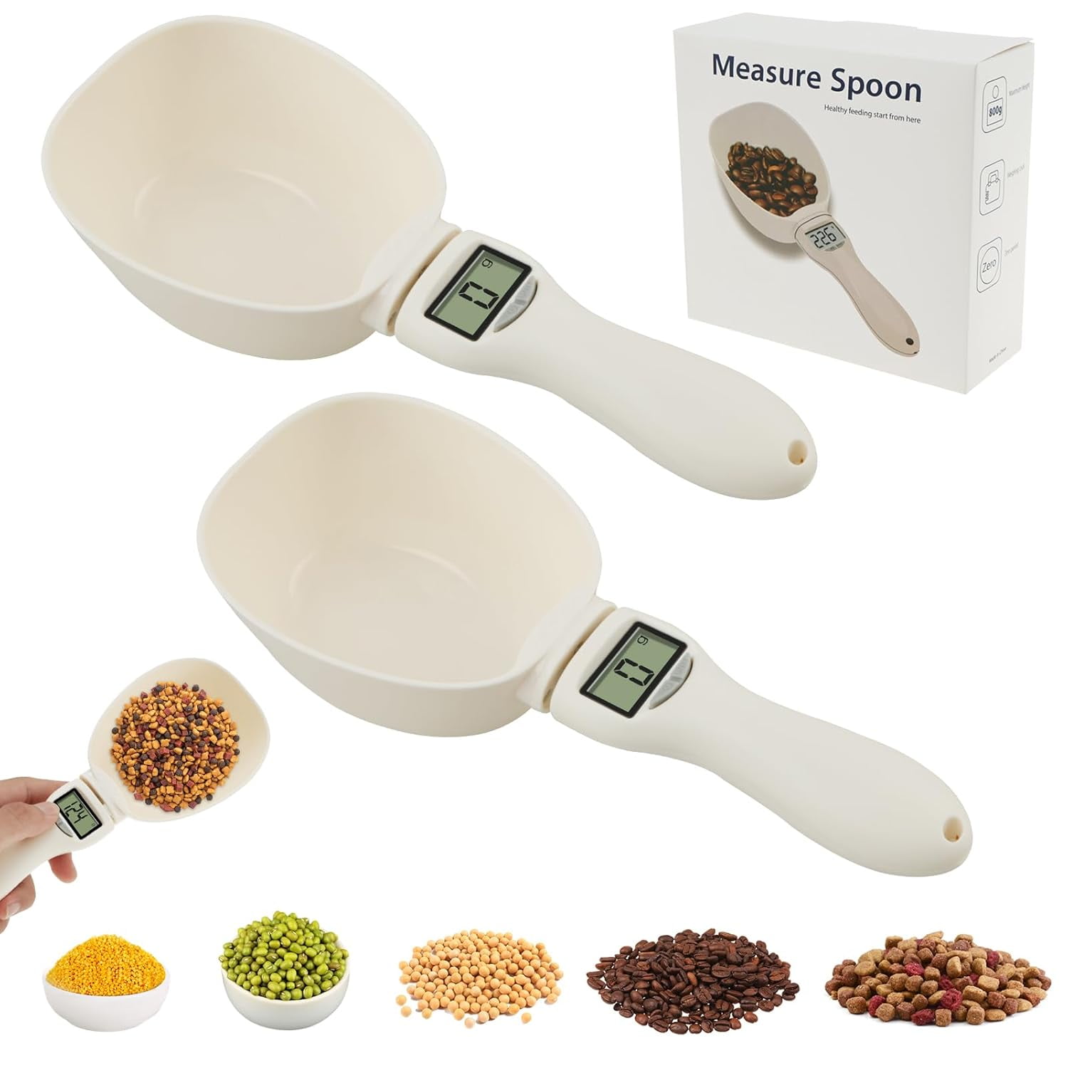 Electronic Measuring Spoons, Digital Spoon Scale with LED Display 1g ...