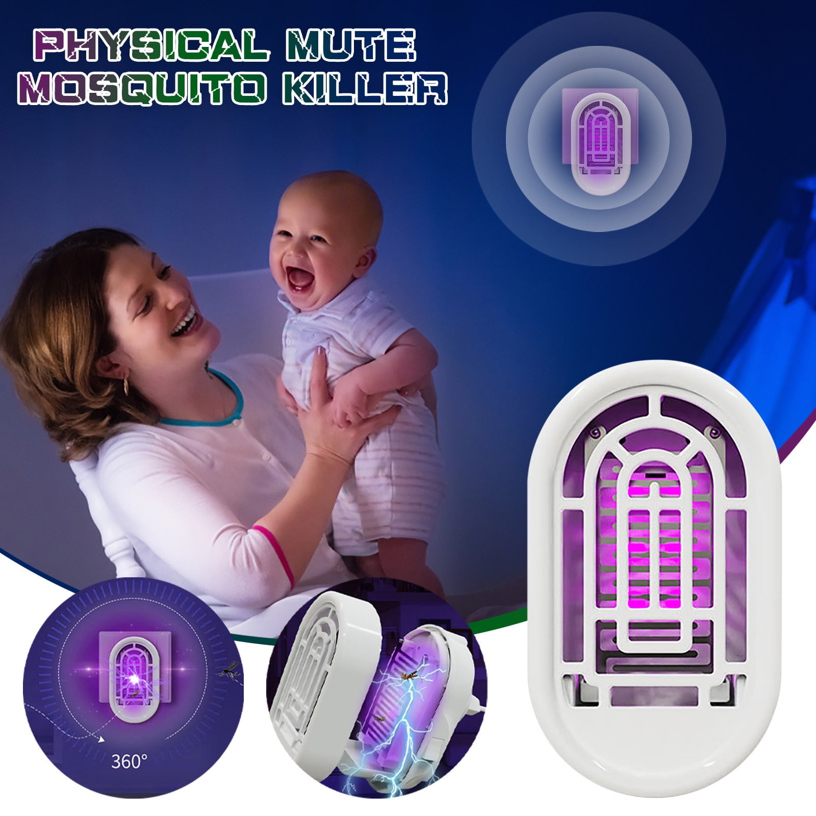 Electronic Mosquito Trap, Purple Light Attractant with Motion Sensor ...