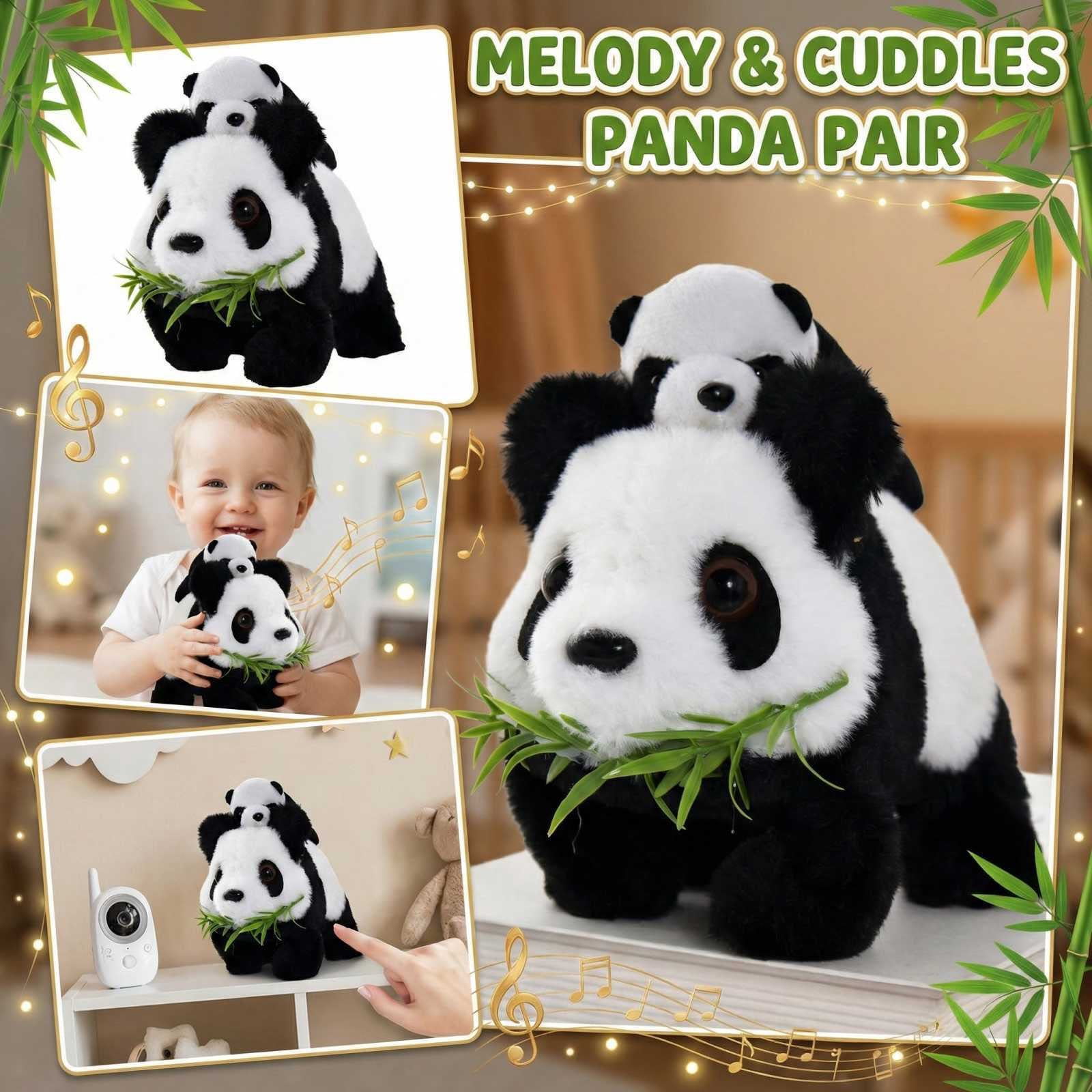 Electronic Mother & Baby Panda Toy with Sound and Swing Ears ...