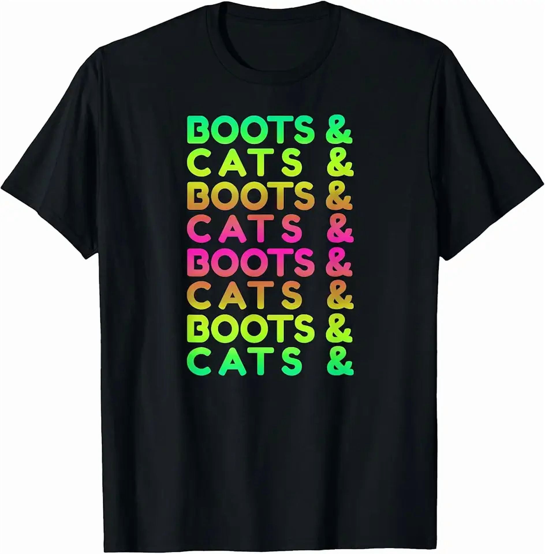 Electronic Music Boots Cats Repeating Gradient Text Unisex Short Sleeve ...