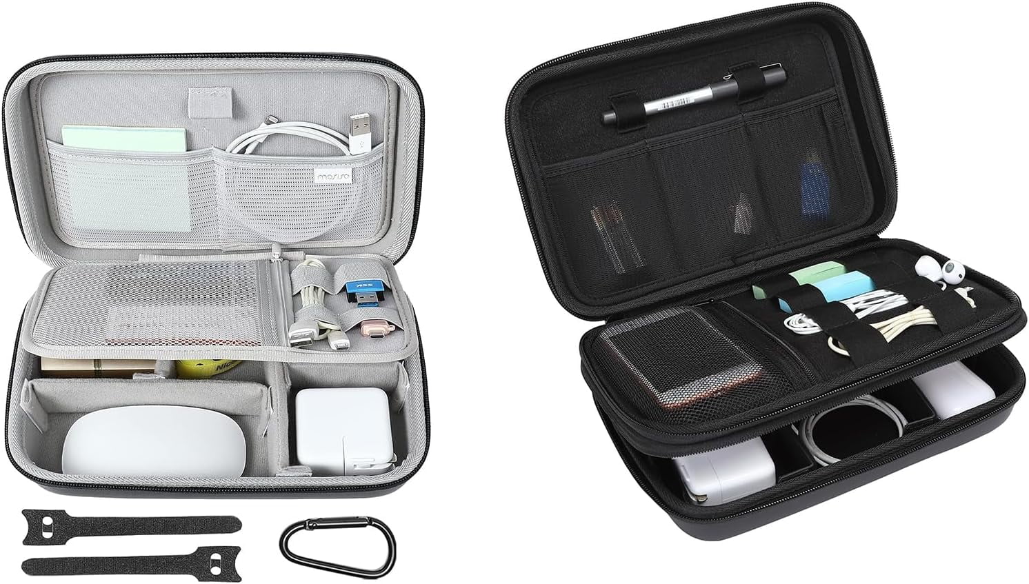 Electronic Organizer Travel Case with 4 Modular Insert & 2 Cable Tie ...