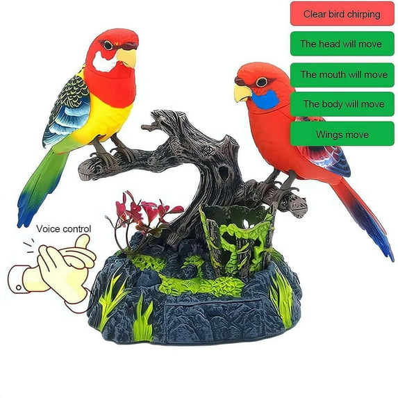 Electronic Parrot Toy with Voice Induction, Clapping Activated Bird ...