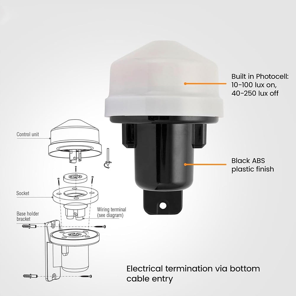 Electronic Photocell Sensor Outdoor Weatherproof Light Switch Ip44 ...