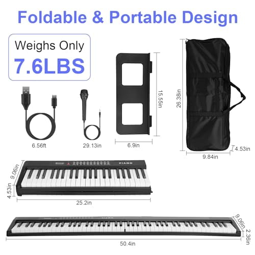 Electronic Piano Keyboard 88 Keys Folding Piano Keyboard Foldable Full ...