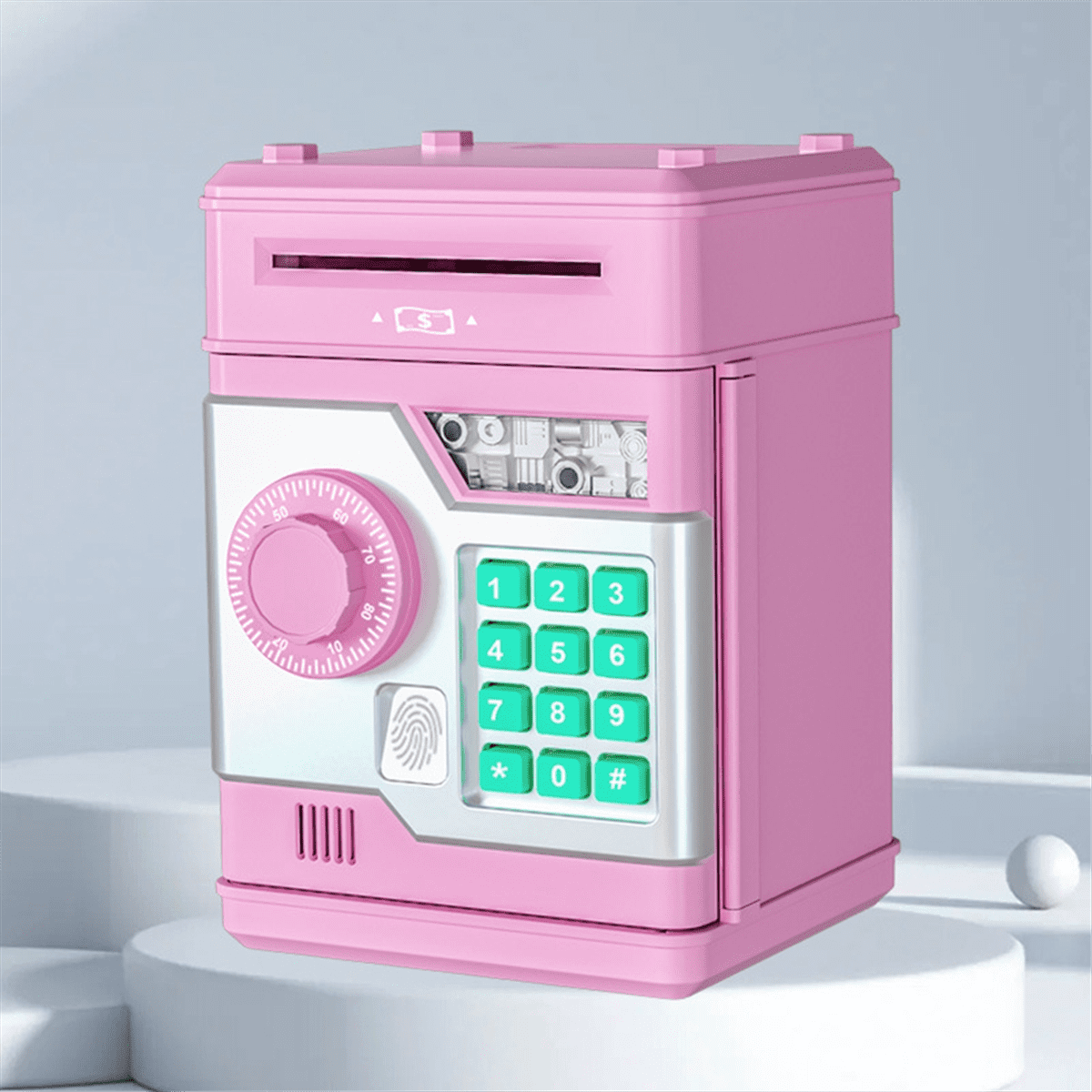 Electronic Piggy Bank ATM Password Money Box Safe Smart Fingerprint Automatic Banking Kids Gift ...