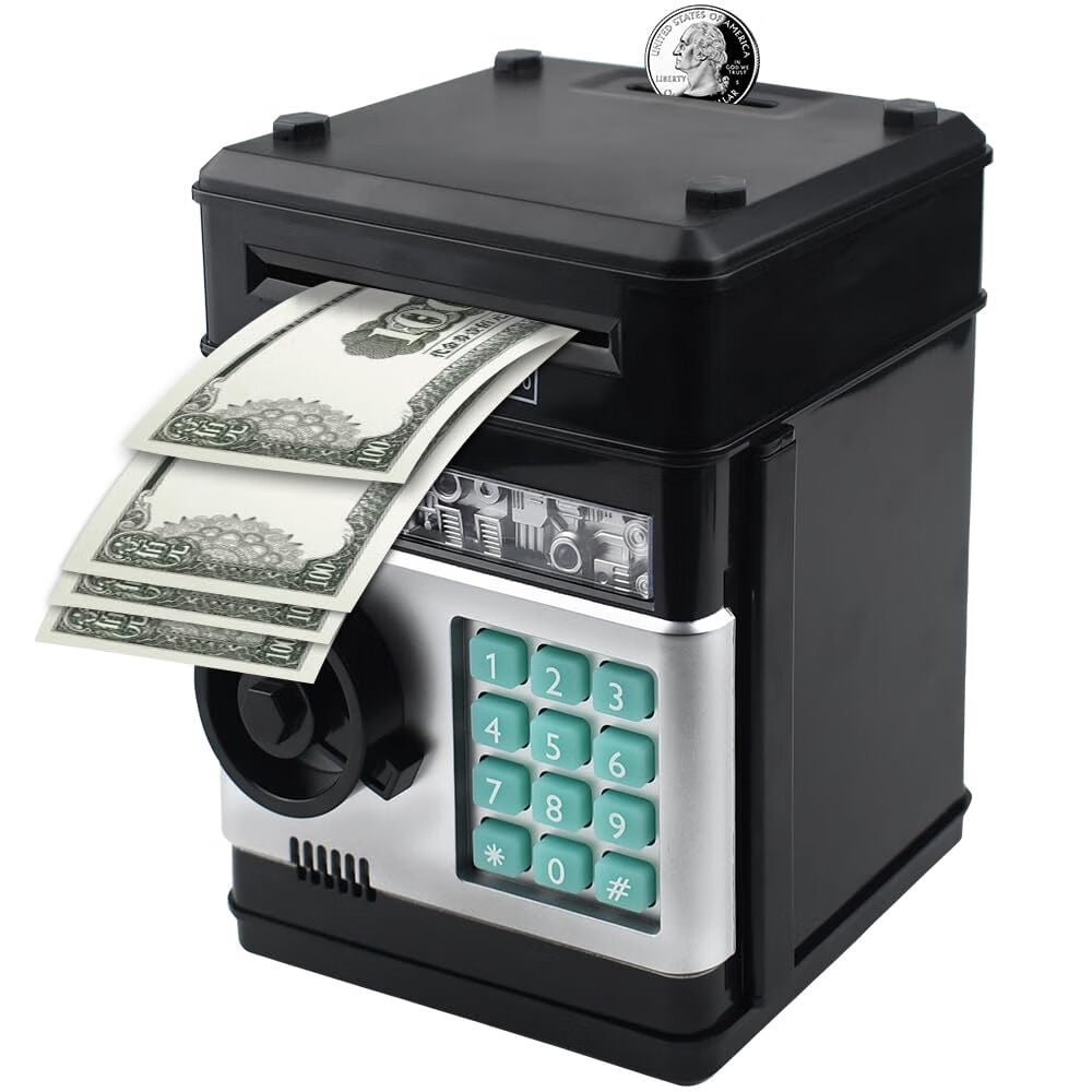 Electronic Piggy Bank Code Lock for Kids Baby Toy, Mini ATM Safe Coin ...