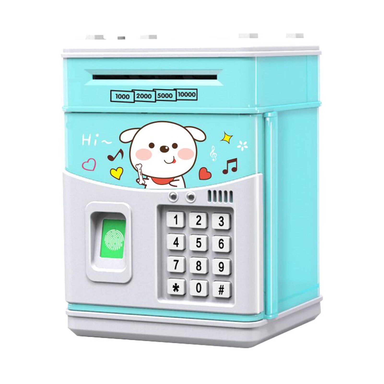 Electronic Piggy Bank MINI ATM Saving Box with Password Simulated Fingerprint Money Bank for ...