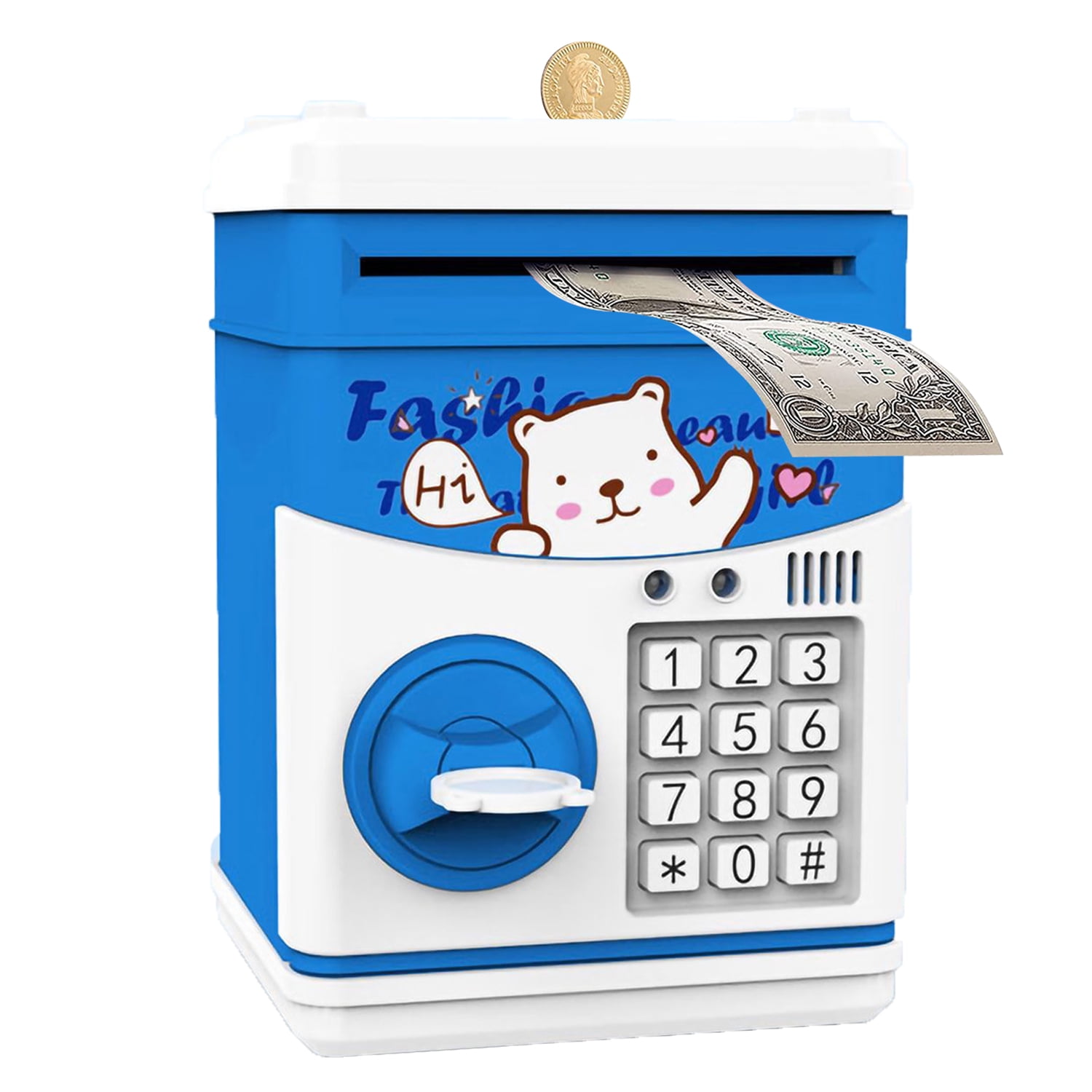 Ftory Real Money Savings Safe, Electric Digital Machine, Kids ATM Coin ...