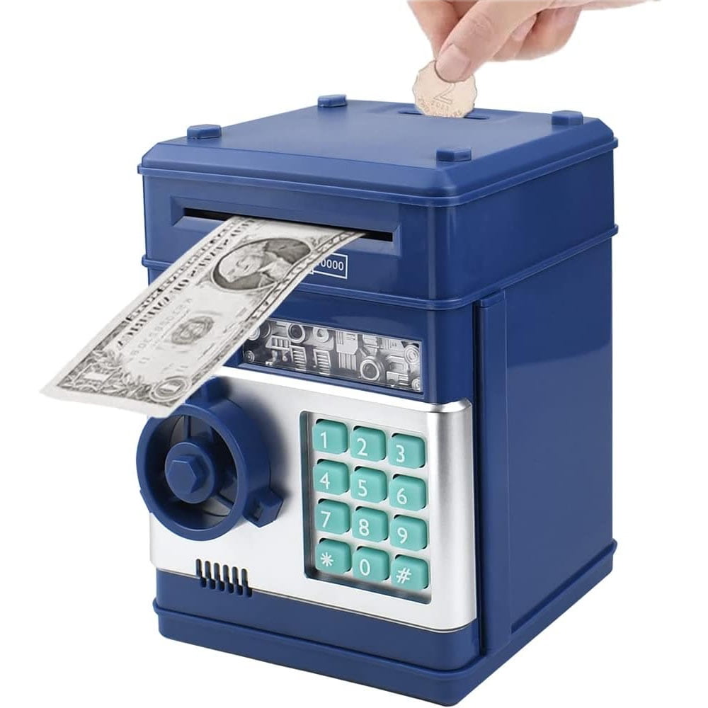 Electronic Piggy Bank for Kids, Cute Cash Coin Can ATM Bank for Real Money, Auto Scroll Paper ...