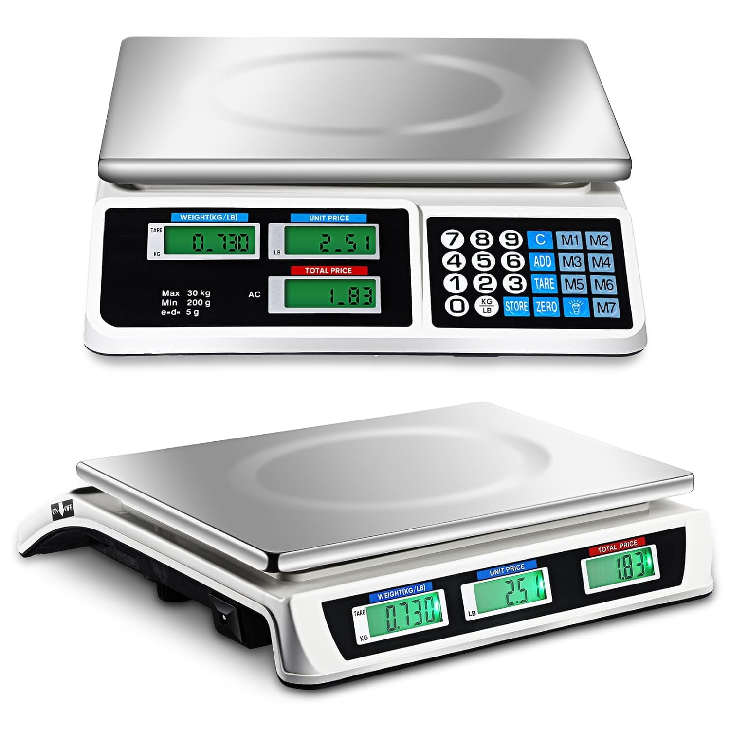 Electronic Price Computing Scale Digital Commercial Food Scale with Lcd ...