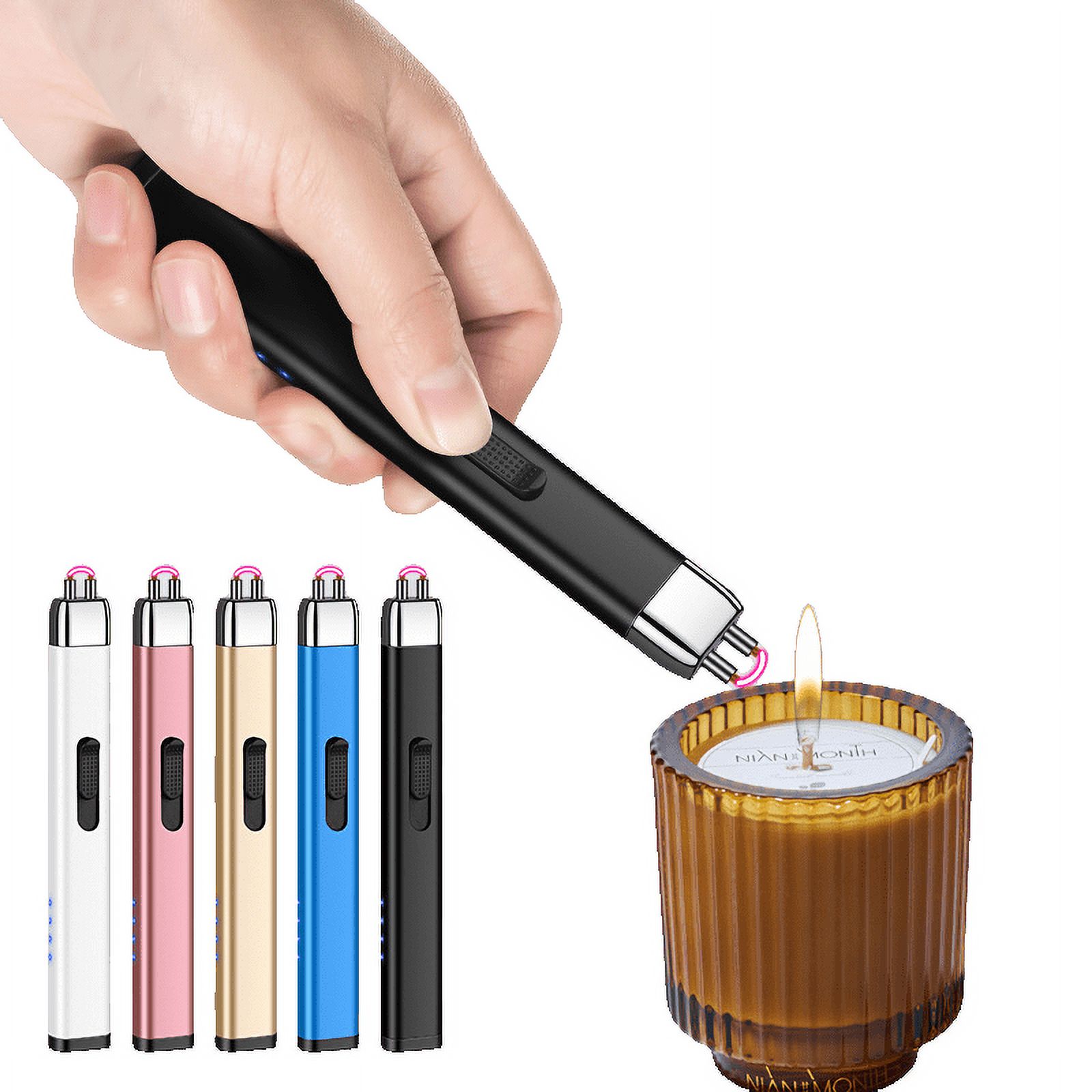 Electronic Pulse Lighter USB Charging Windproof Long Handle Lighter ...