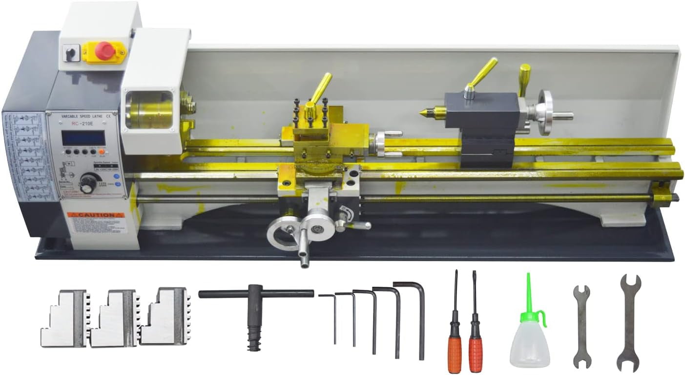 Electronic Pulse Precision Metal Bench Lathe 8"*24" Brushless 50 ...