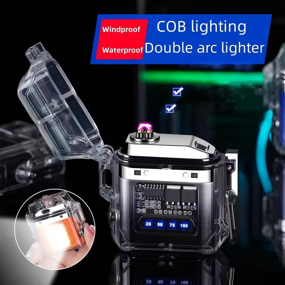 Electronic Rechargeable Lighter Outdoor Windproof Lighter Transparent ...
