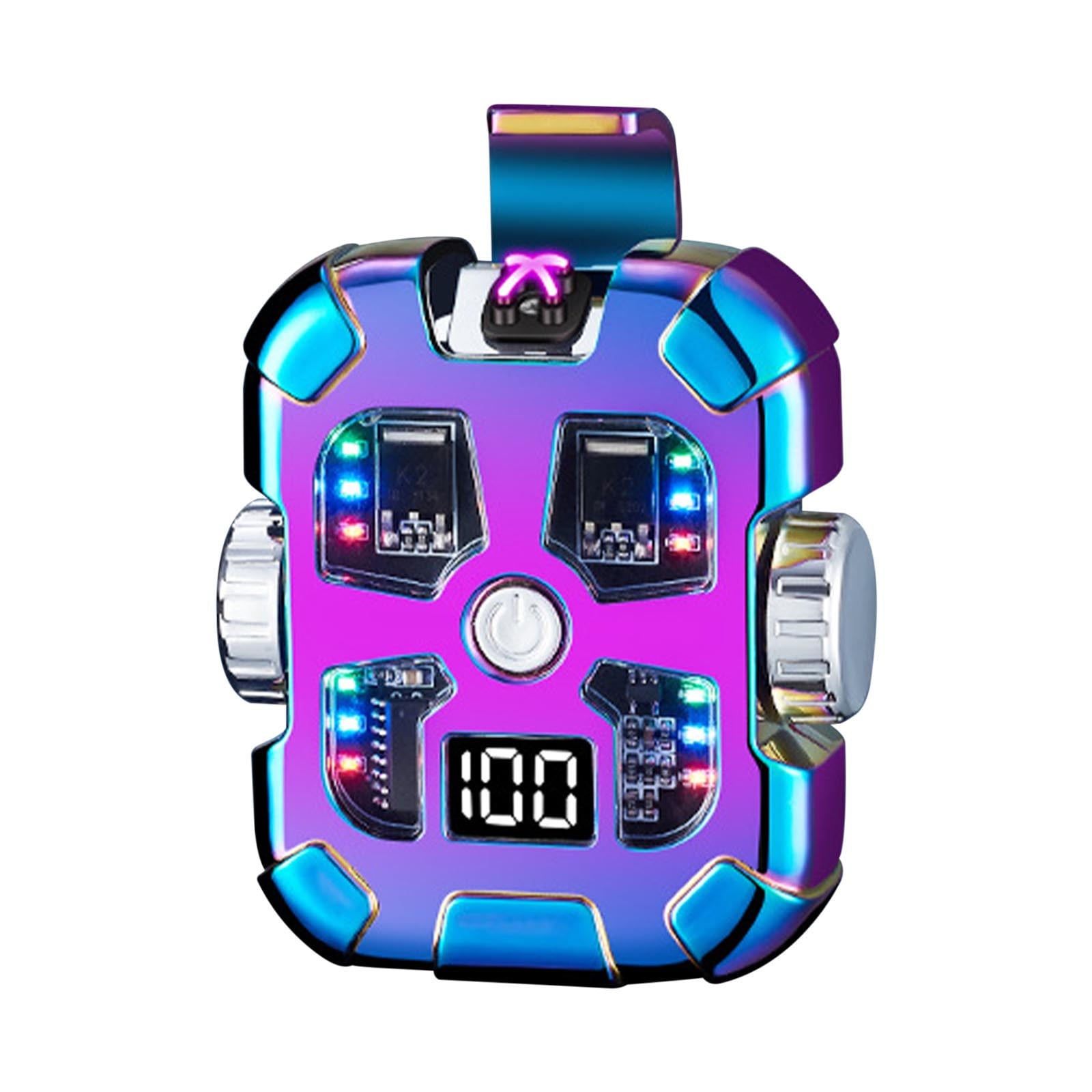 Electronic Rechargeable Lighter, Windproof Led Display, Double Flame ...