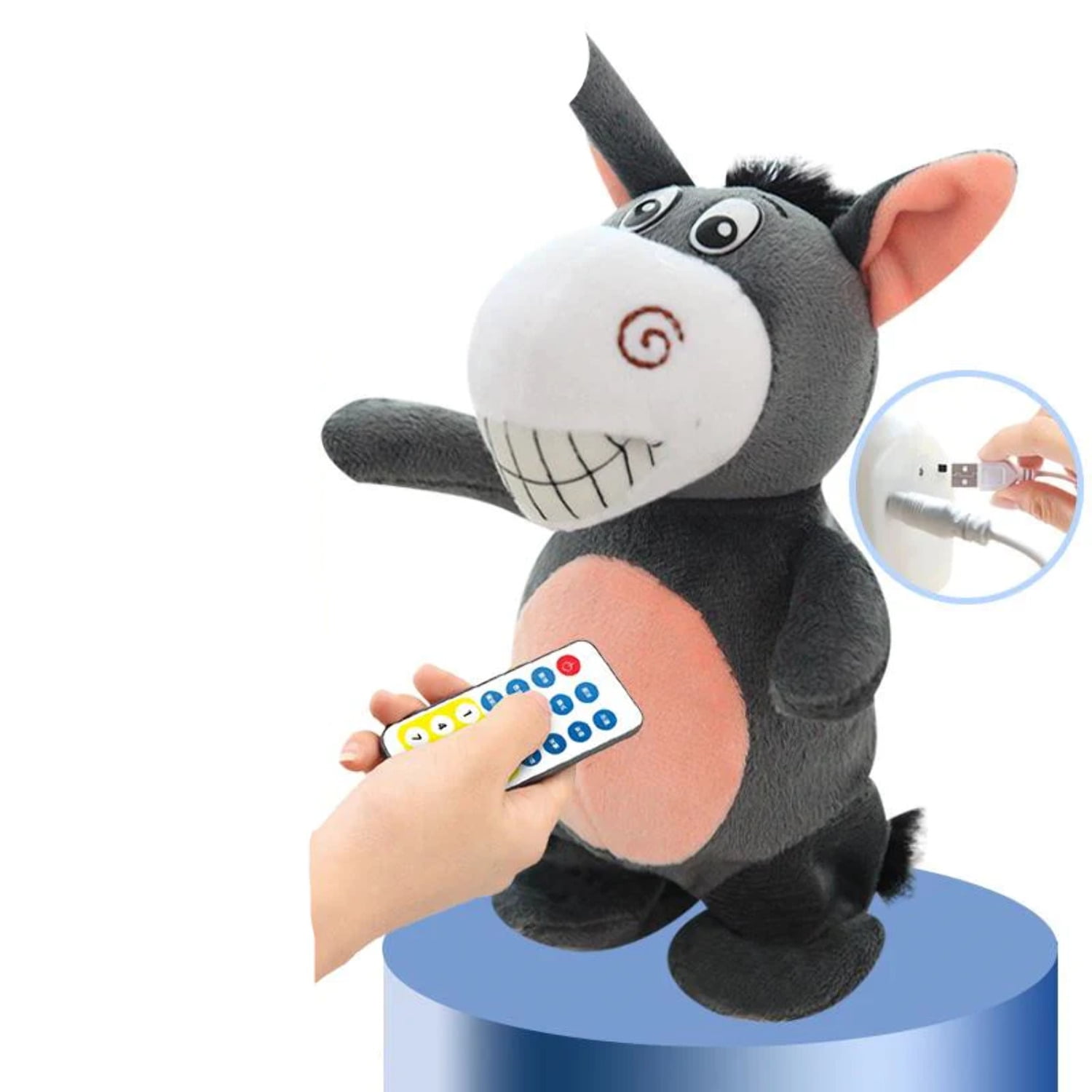 Electronic Robot Donkey Remote Control Kids Plush Toy Speak /walk/sing ...