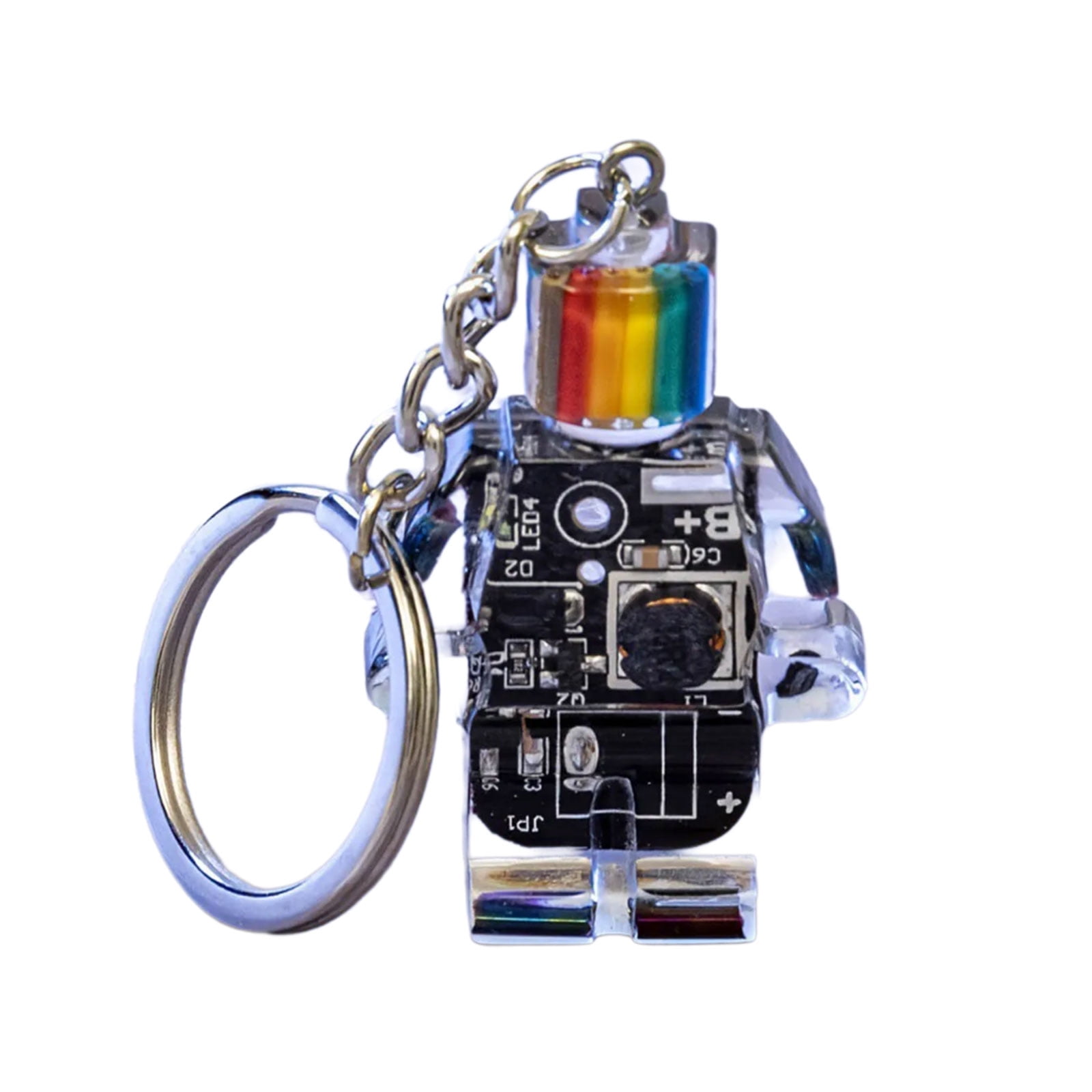 Electronic Robot Keychain Rainbow Color Keychains Colorful Bag Charm ...
