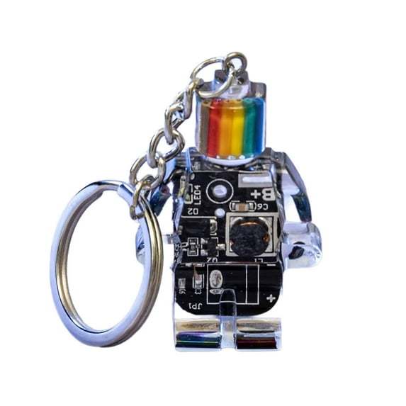 Electronic Robot Keychain Rainbow Color Keychains Colorful Bag Charm ...