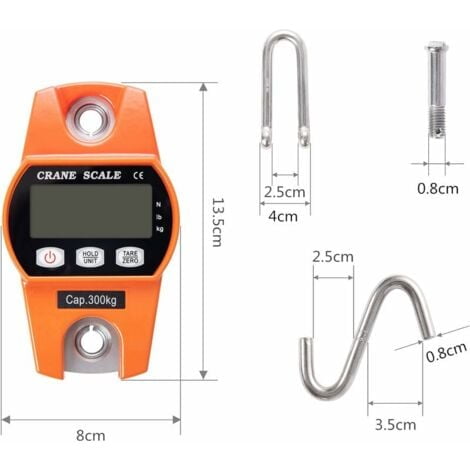 Electronic Scale 300kg Versailles Hanging Hook Scale LCD Dynamometer ...