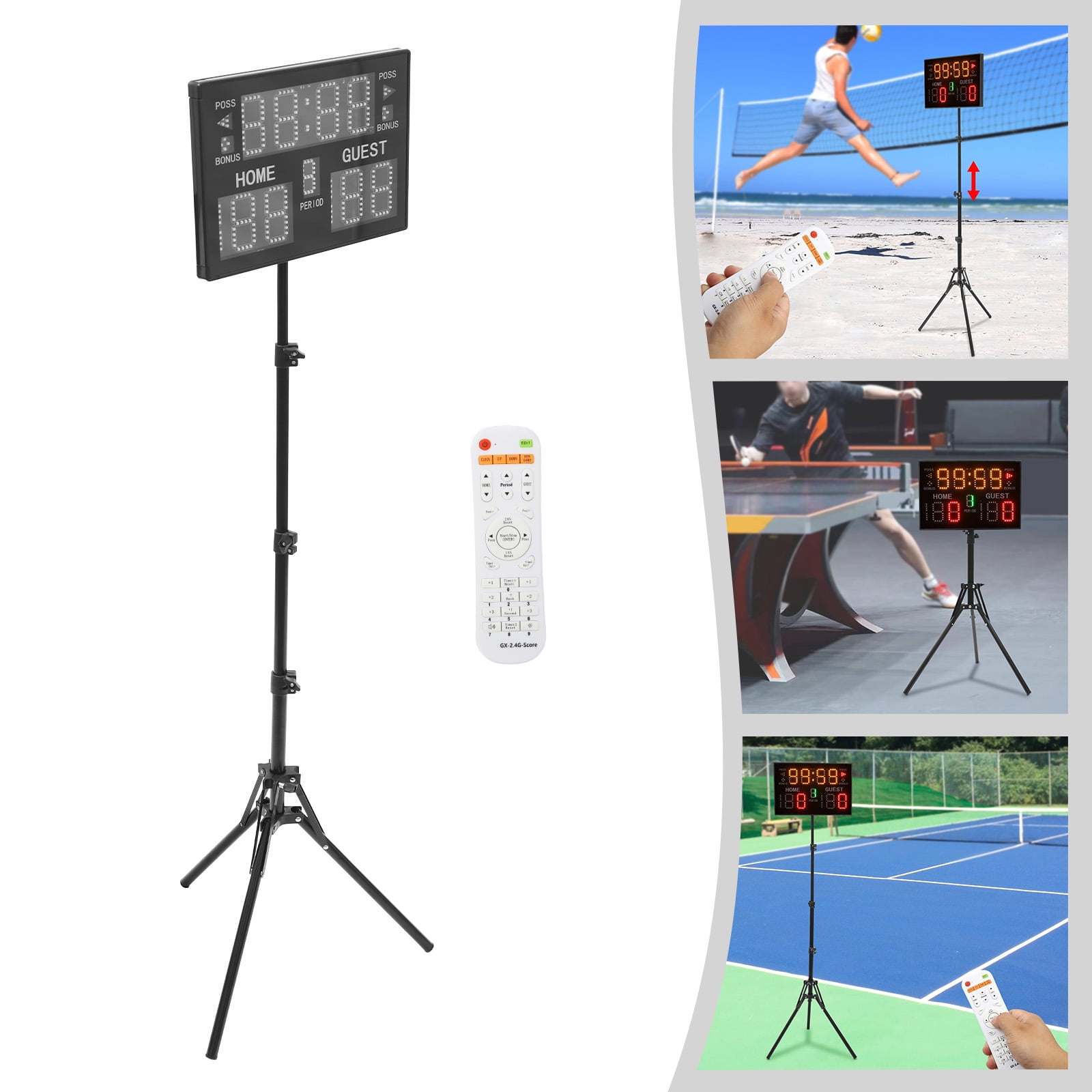 Electronic Scoreboard with Remote Control, 11-Point Display, Adjustable ...