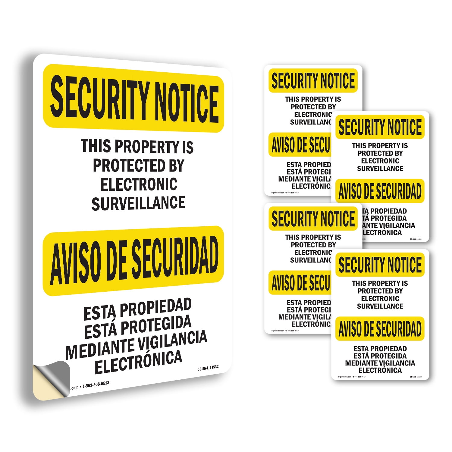 Electronic Surveillance Bilingual OSHA Security Notice Vinyl Decal ...