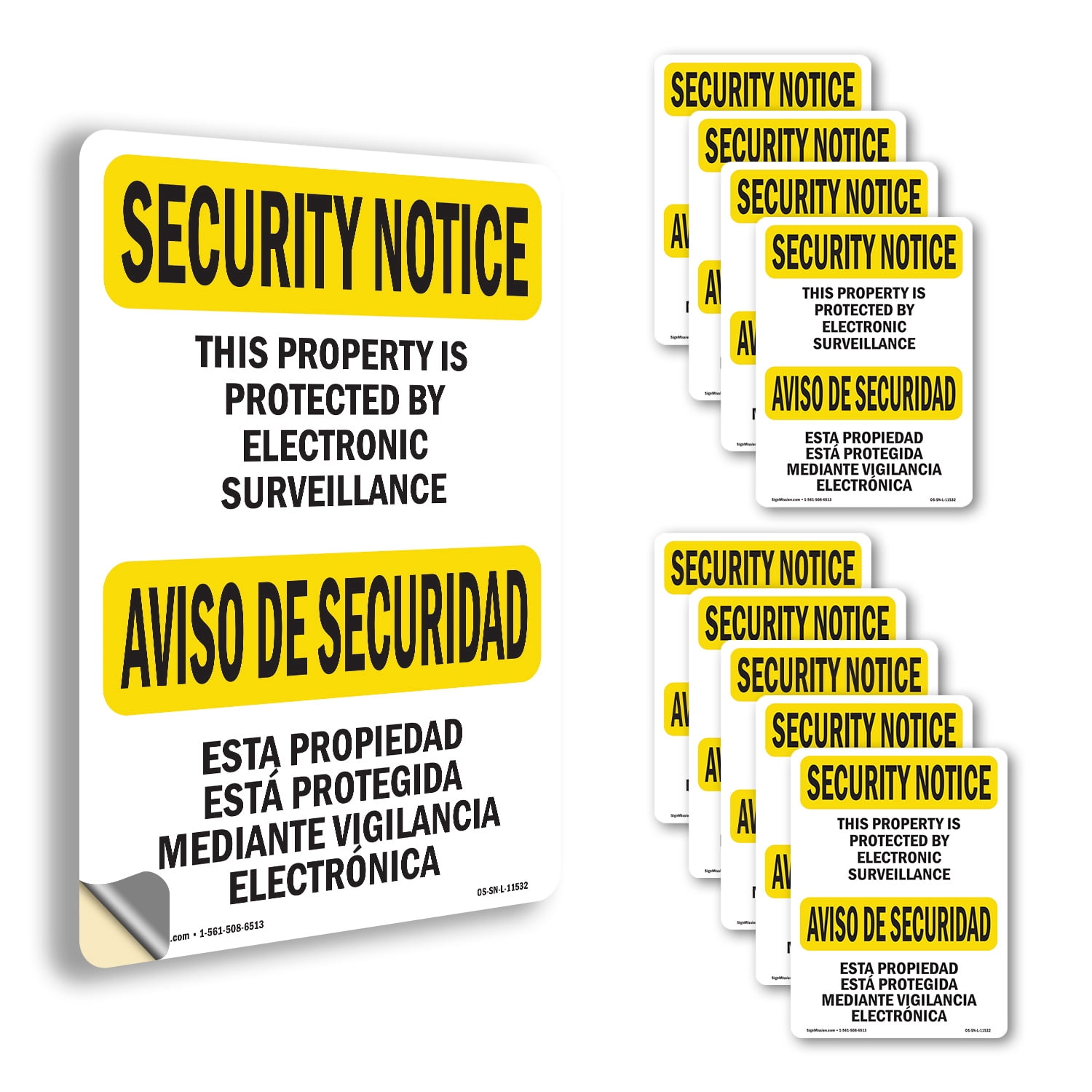 Electronic Surveillance Bilingual OSHA Security Notice Vinyl Decal ...