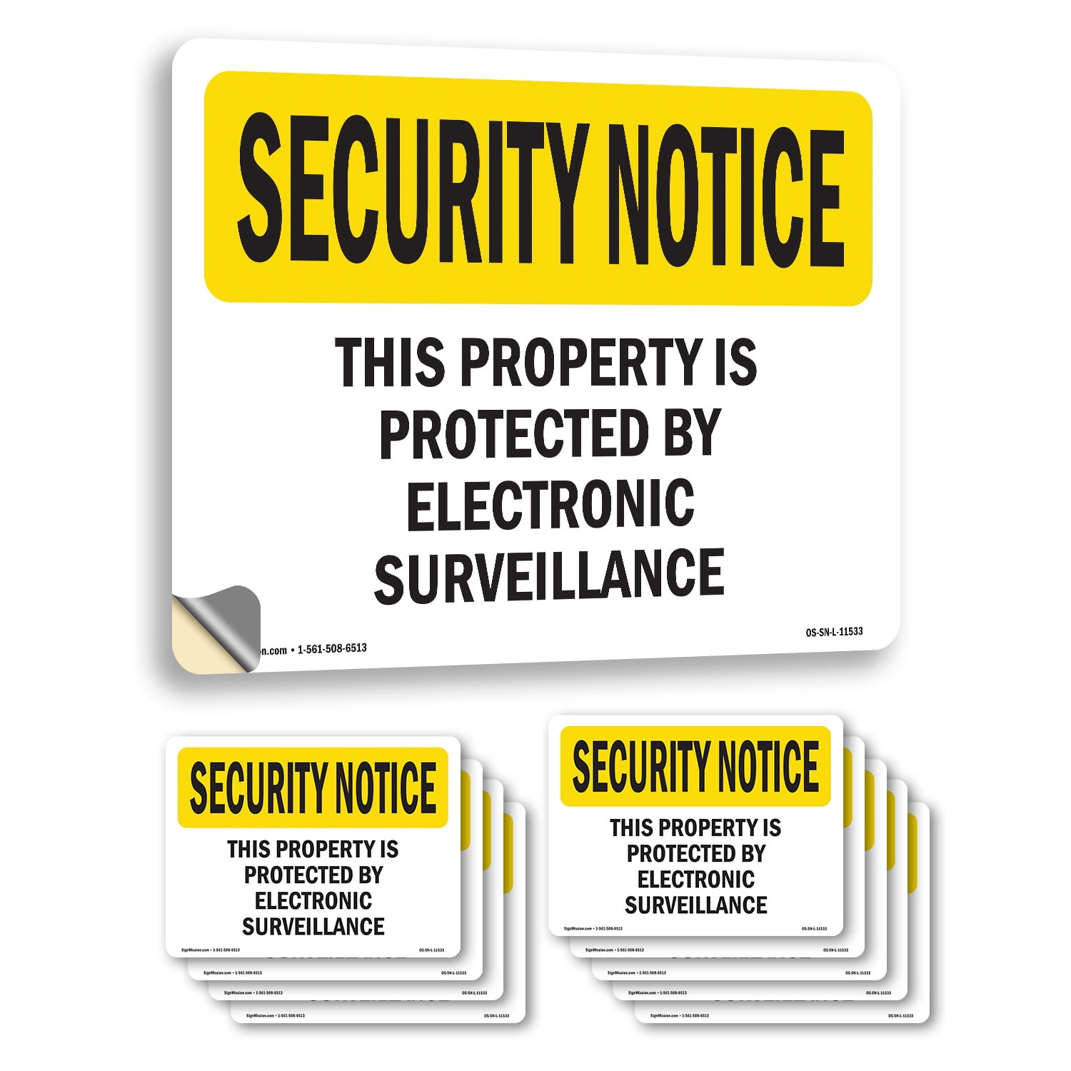 Electronic Surveillance OSHA Security Notice Vinyl Decal Label 14 Inch ...