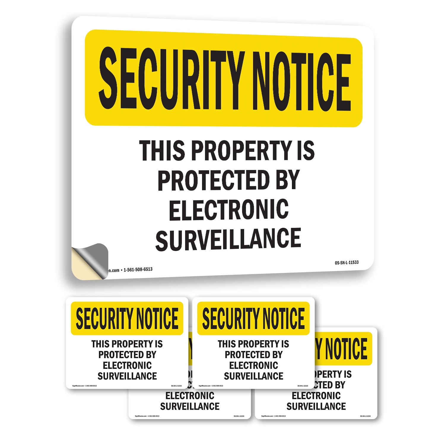 Electronic Surveillance OSHA Security Notice Vinyl Decal Label 5 Inch x ...