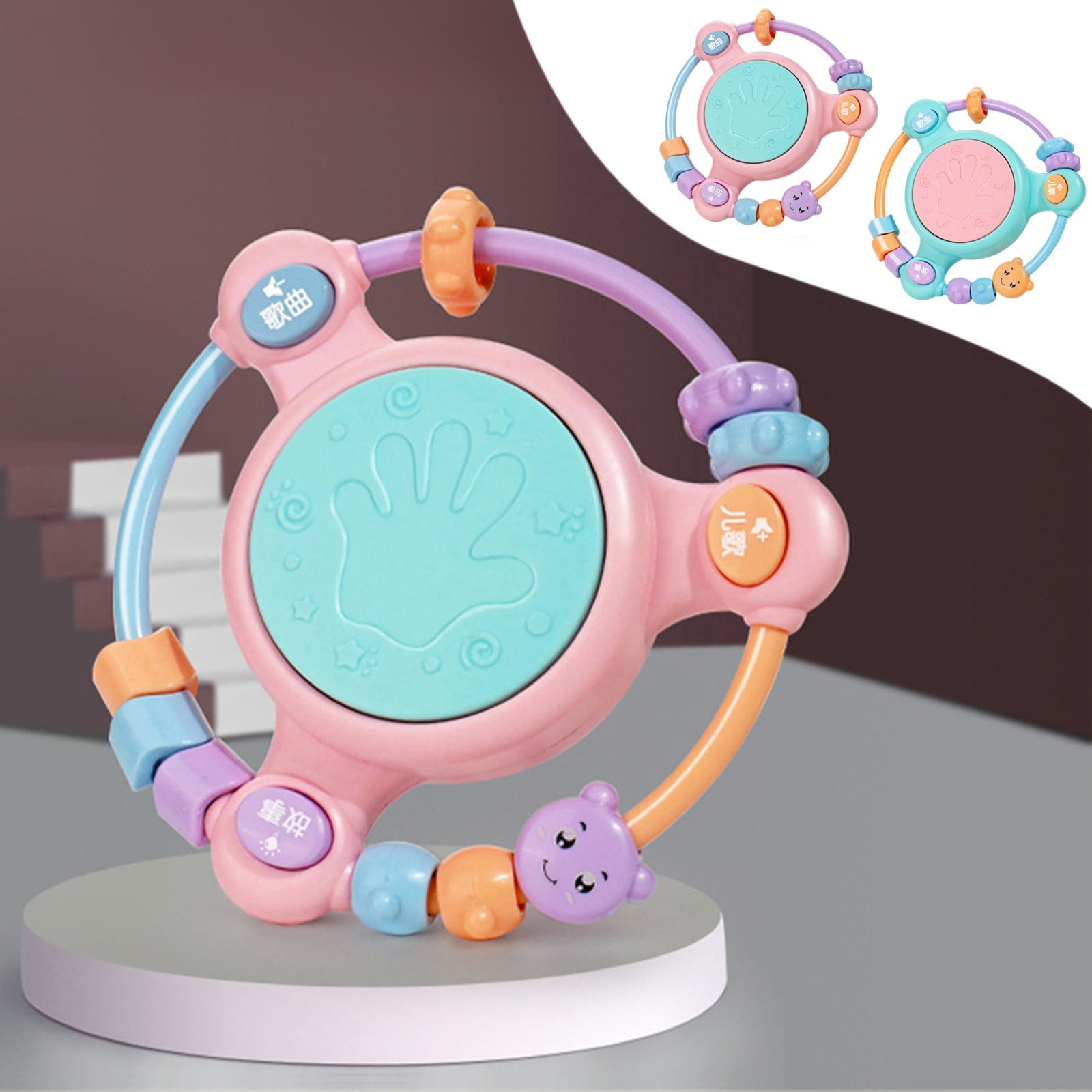 Electronic Tambourine Toy for Babies 0-3 Years - Light Up Musical Hand ...