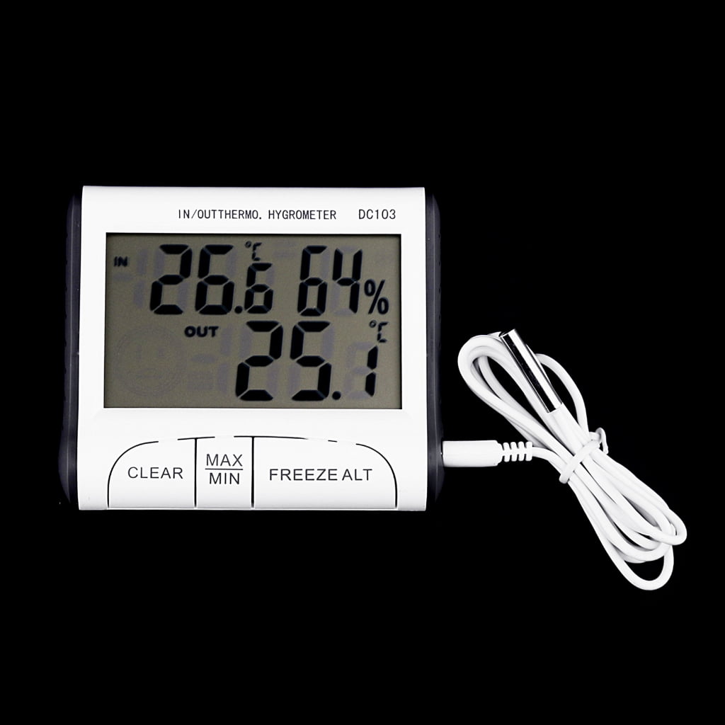 Electronic Thermometer Hygrometer IndoorOutdoor Wired Temperature ...