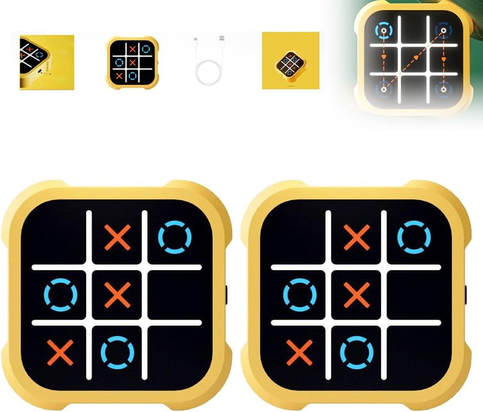 Electronic Tic Tac Toes Game, 2024 New 3-in-1 Handheld Puzzle Game ...