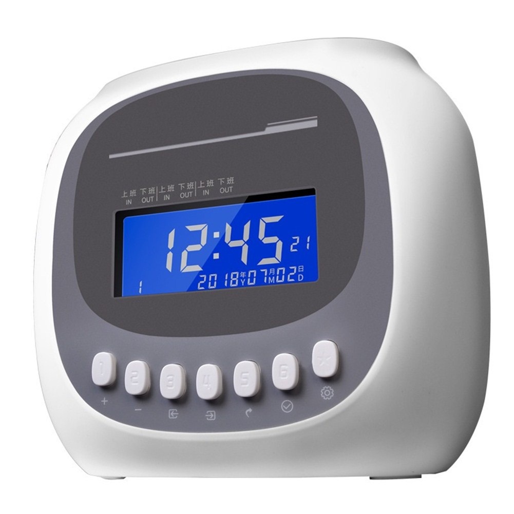 Electronic Time Clock Attendance Machine Microcomputer Paper Card Clock ...